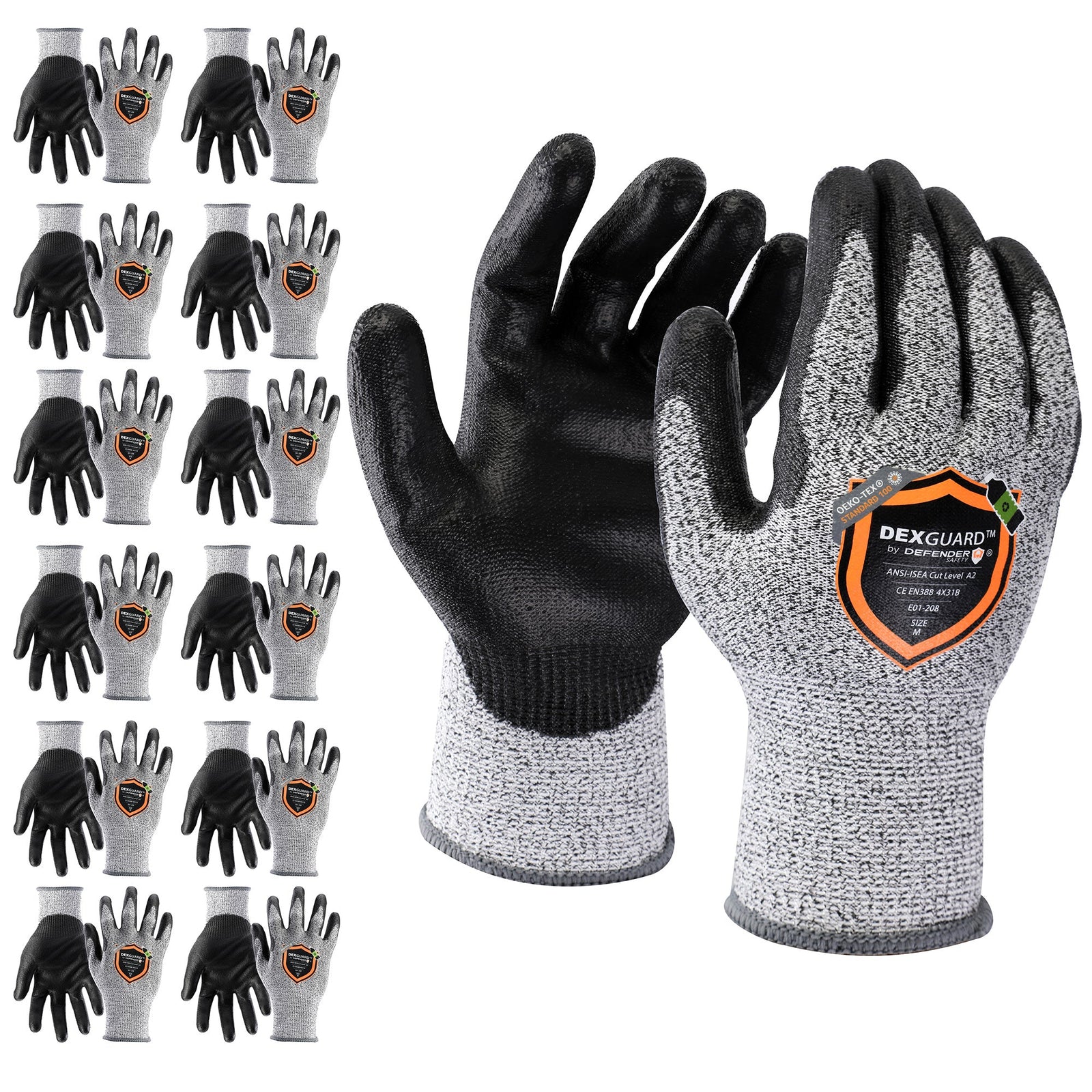 DEXGUARD™ A2 Cut Glove, 13G Liner, Level 4 Abrasion Resistant, Polyure